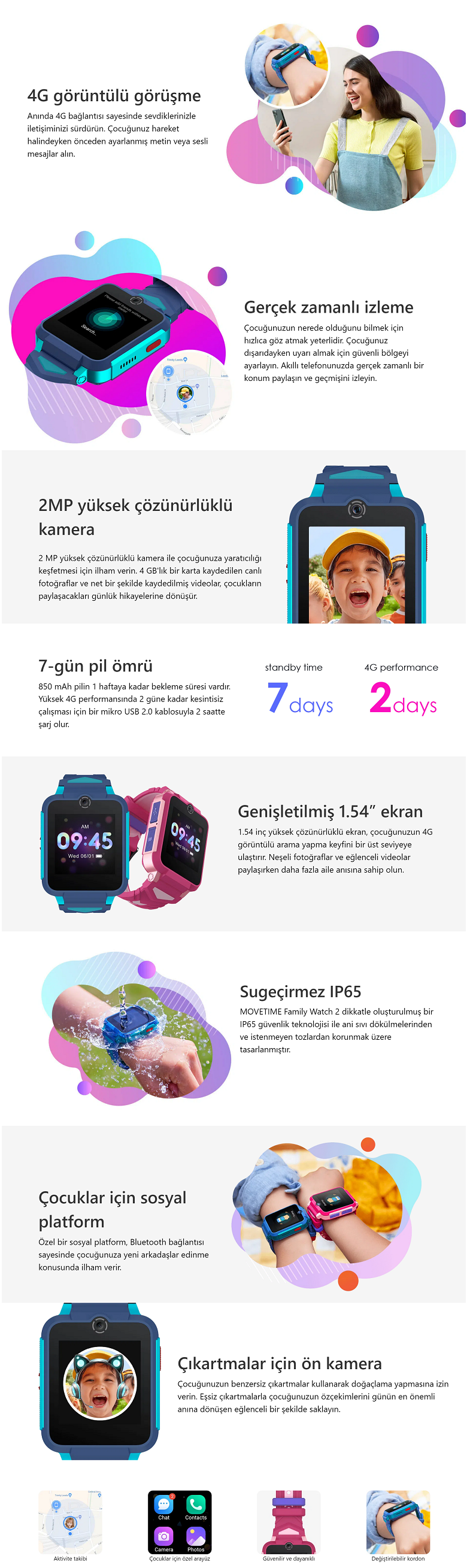 TCL MT42X Movetime Family Akıllı Saat Pembe | Jebinde TCL MT42X Movetime Family Akıllı Saat Pembe | Jebinde